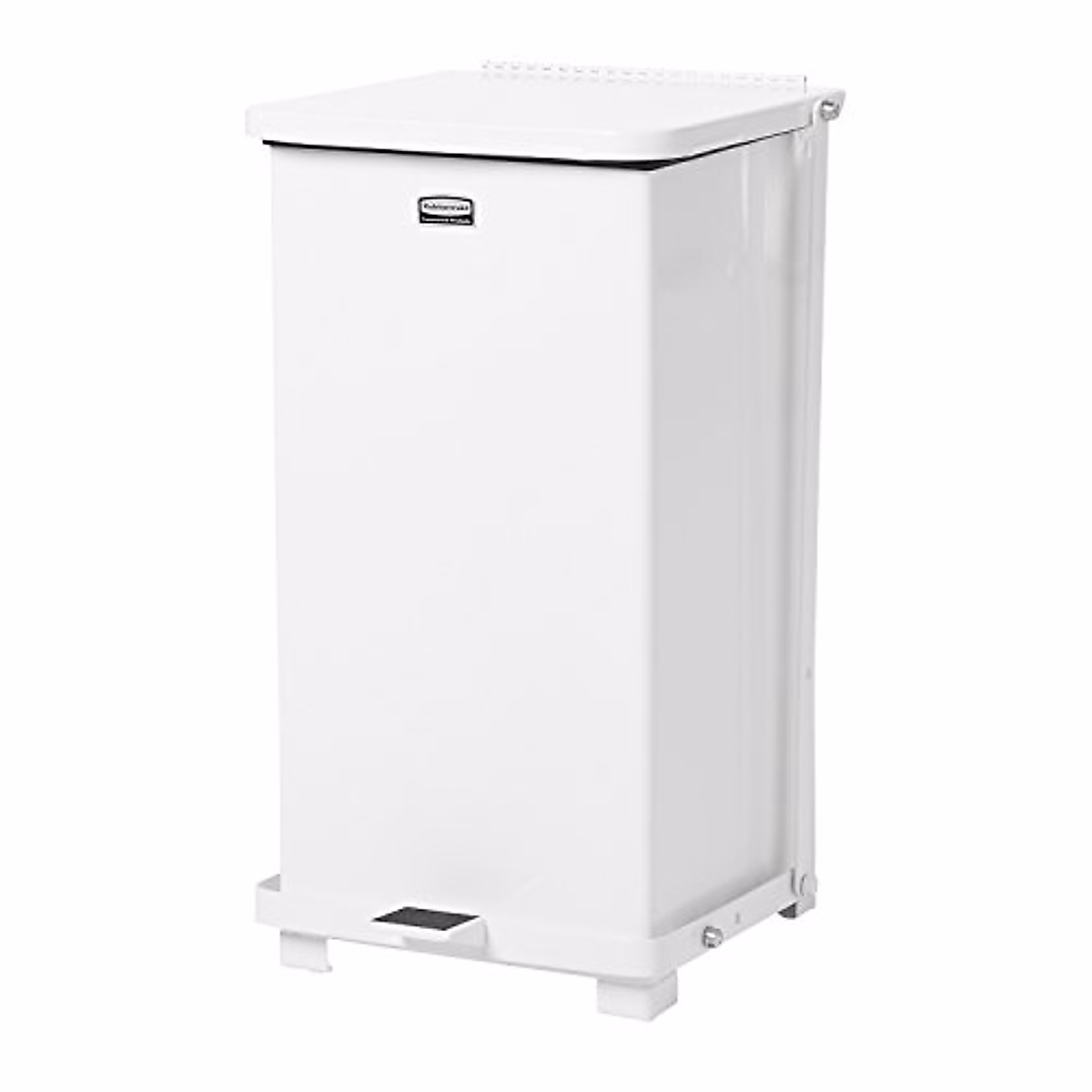 Rubbermaid Commercial Products Defenders Step-On Trash Can with Plastic Liner, 6.5-Gallon, White, Good with Infectious Waste in Doctors Office/Hospital/Medical/Healthcare Facilities