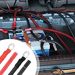 PAEKQ 10 Gauge Tray Cables Solar 10AWG(6mm²) Power Inverter Battery Cables PV Tinned Copper Electrical Wire with O-Type Terminal for Solar Panel Marine Boat RV Automotive Harness Wiring(10FT)