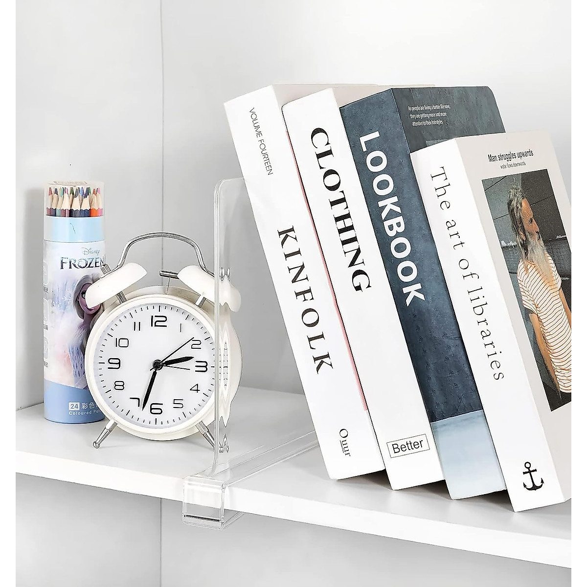 Famyards 4 Pack Clear Shelf Dividers for Organization, Acrylic Closet Shelf Vertical Shelves Organizer for Bedroom, Kitchen and Office