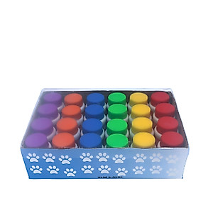 Paw Print Bubble Bottles, 24 Pack - Mini Bubbles 1 FL oz, Paw Dog Patrol Party Favors, Bubble Wand Blowing Toys for Kids Boys & Girls by 4E's Novelty