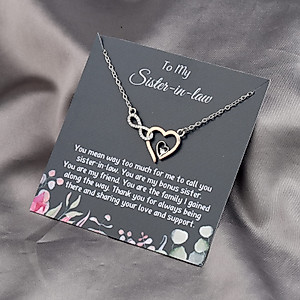 PLITI Sister In Law Necklace Bonus Sister Weeding Gift Sister In Law Appreciation Gift Unbiological Sister Wedding Jewelry (sister in law nec)