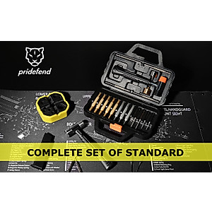 Pridefend Punch Set with Bench Block, Punch Set Made of Solid Material Including Roll Flat Pin Punch Set and Bench Block, Hammer with Detachable Heads,Punch Set with Portable Storage Case