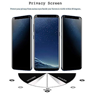 LYWHL 2 Pack for Samsung Galaxy S9 Plus Privacy Screen Protector, Anti-Spy 9H Hardness Tempered Glass Film for Galaxy S9 Plus / S9+ / S8 Plus / S8+ [Case Friendly] [Bubble Free]