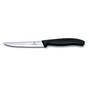 Victorinox Swiss Classic 4.3-inch Wavy Edge Steak Knife, Black
