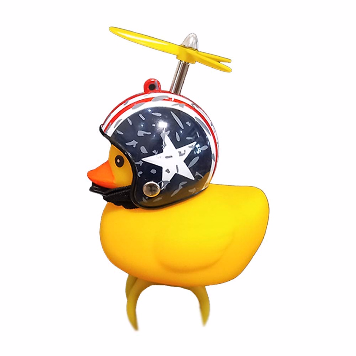 Duck Bike Bell, Rubber Bike Horn, Cute Yellow Duck Bicycle Decorations, Squeeze Duck Bicycle Horns with Propeller Helmet