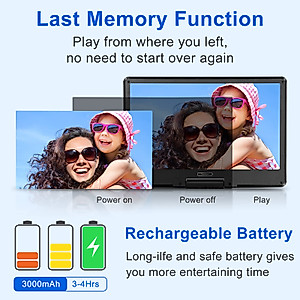 YOOHOO 16.9" Portable DVD Player with 14.1" Swivel HD Large Screen, DVD Player Portable with 6Hrs Playtime, Last Memory, Support USB/SD Card/Sync TV, Region-Free, Support Multiple Discs, Black