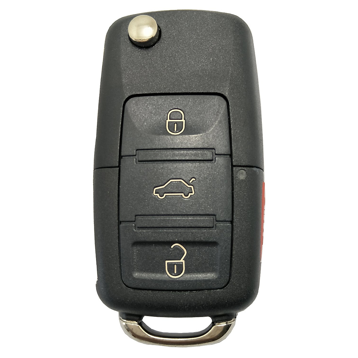 Key Fob Case Fit for VW Volkswagen Jetta Passat Golf Beetle Rabbit GTI CC EOS Replacement Key Shell 4 Buttons Keyless Entry Remote Key Fob Cover with Uncut Blade (2)