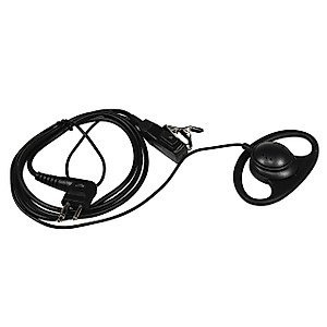 HQRP 4-Pack D Shape Earpiece Headset PTT Mic Compatible with Motorola CP250, CP300, RDV-2080D, RDV-5100, VL50 Sun Meter