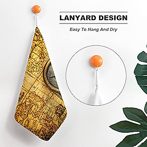 Lurnise Hand Towel Compass Hand Towels Dish Towel Lanyard Design for Bathroom Kitchen Sports