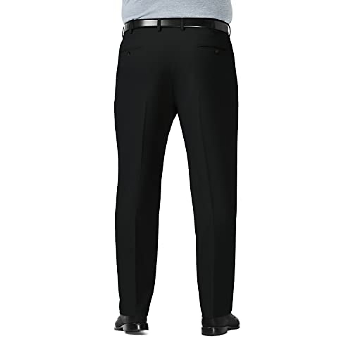 Haggar Men's Premium Comfort Classic Fit Flat Front Dress Pants-Regular and Big & Tall Sizes, Black BT, 46W x 32L
