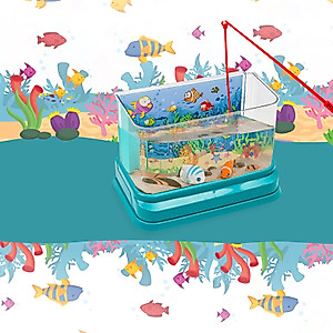 Aquarium Fishing Toy for Kids, Fishing Game Toy for Toddlers with Light and Music, Mini Kids Aquarium Toy Gift for Boys and Girls