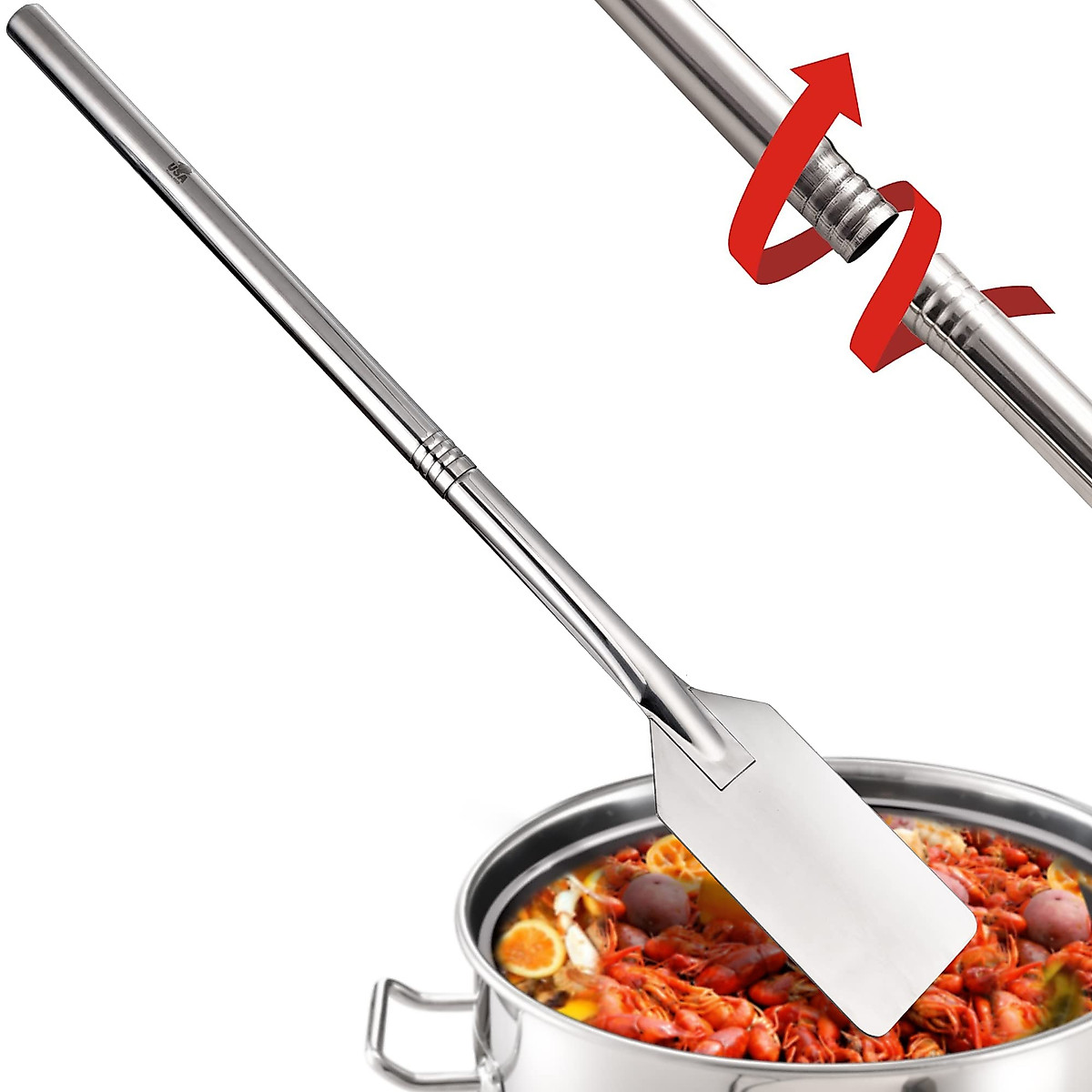 ARC WS090 36 Inch Stainless Steel Mixing Paddle with Threads Removable Handle Long Stir Paddle for Large Batch Cooking Crawfish Boil and Brewing Beer
