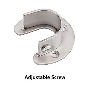 ULIFESTAR Stainless Steel Closet Rod Holder, Shower Curtain Rod Sockets Rod Flange Shelf Brackets,Heavy Duty Furniture Hardware Metal Shower Wardrobe Pole Holder Support,25mm Dia (2 PCS)