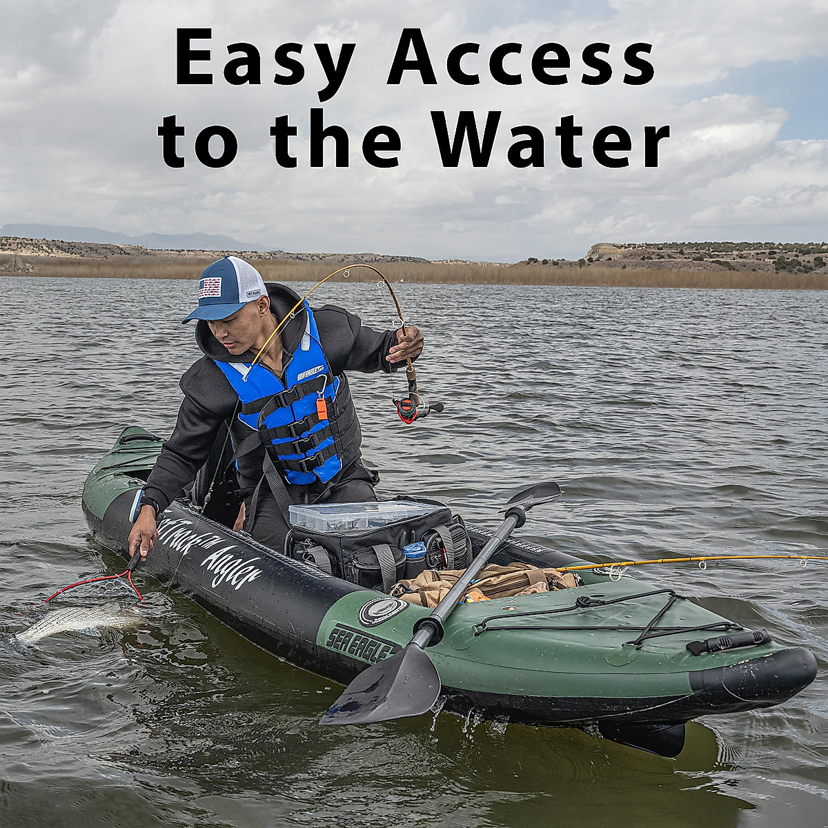 385FTA Fasttrack Angler 1–2-Person Inflatable Green Fishing Kayak-Rigid Keel, Drop Stitch Floor w/Seat(s), Paddle(s), Pump & Bag (385FTA Fasttrack Angler Pro Angler Kayak)