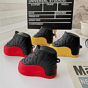 Silicone Hard Case for Airpods, YLFYSF 3D Cartoon Funny Cute Cover Compatible for Earphones 1 and 2 (Sneakers Shoe Series) (Black Red)