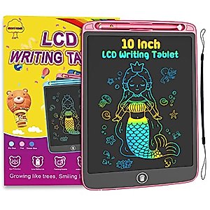 LCD Writing Tablet for Kids, 10 Inch Doodle Board Drawing Pad for Kids Drawing Tablet Toys for 3-6 Years Old Girls Boys, Pink