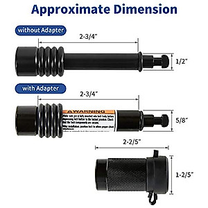 METOWARE Heavy Duty Trailer Hitch Pin Lock, 1/2" Diameter Lock Pin with 5/8" Adaptor, 8 Rubber O-Rings, Fits 2" Receiver Tubes, Class I-V Receivers (1 Pack)