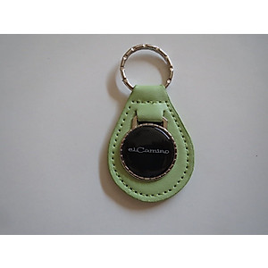 1959-1987 EL CAMINO SCRIPT LOGO EMBLEM LEATHER KEYCHAIN - BRIGHT GREEN