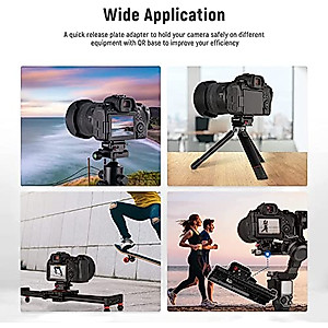 NEEWER Quick Release Plate, Camera Mount Adapter with 1/4" and 3/8" Screw Thread, Quick Release System for Tripod, Monopod, Stabilizer, Slider, Max. Load 11lb/5kg (QRP-1)