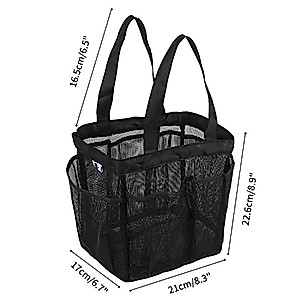 Nvatorfox 2 Pack Haundry Mesh Shower Caddy Tote Bag Hanging Portable Toiletry Bag College Dorm Essentials Quick Dry Bath Organizer for College Dorms, Gym, Camp for Bathroom Accessories(Grey + Black)