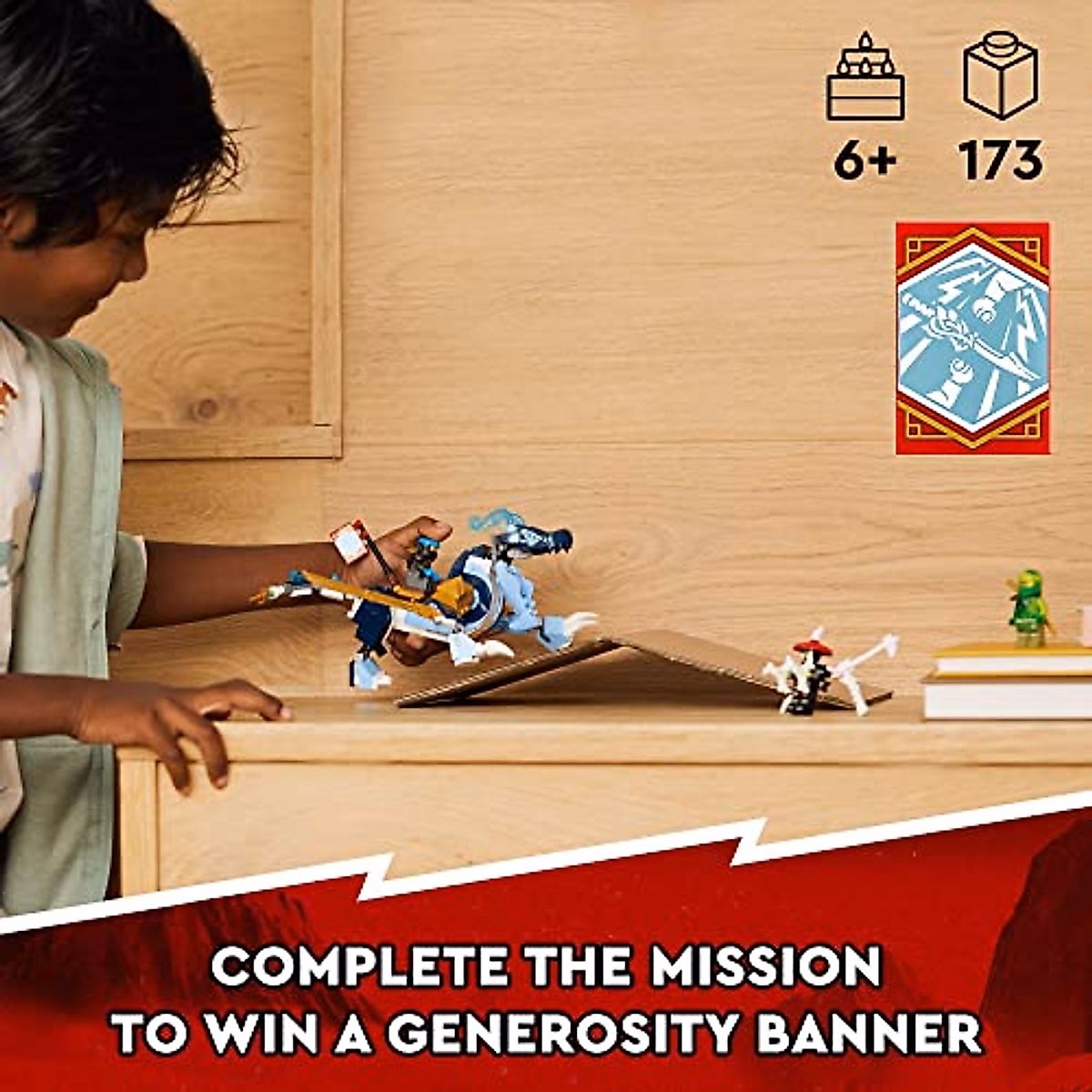 LEGO NINJAGO Nya’s Water Dragon EVO 71800 Toy for Girls and Boys 6 Plus Years Old, Mythical Creature Figure Building Set, Ninja Action Birthday Gift Idea