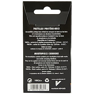 Vandoren VMC6 Mouthpiece Cushions; Clear; Thin; 0.35mm/.014"; Pack of 6