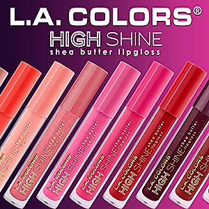 L.A. Colors High Shine Shea Butter Lip Gloss, Clear, 0.14 Ounce