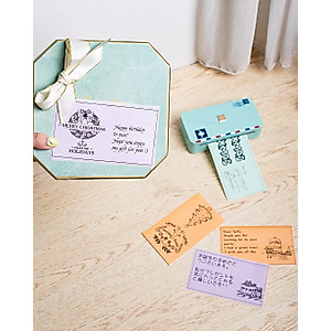 Phomemo Adhesive Thermal Sticker Paper for Phomemo M03/M03AS/M04S/M04AS Wireless Pocket Printer, Black on Green/Purple/Orange, 77mm Width X 3.5m Length, 3 Rolls, Stored for 20 Years