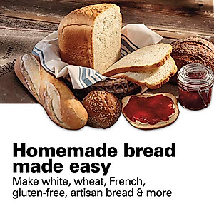 Hamilton Beach Digital Electric Bread Maker Machine Artisan and Gluten-Free, 2 lbs Capacity, 14 Settings, Black and Stainless Steel