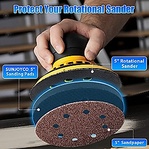 6 Pack Interface Buffer Pads, 5 Inch 8 Holes Hook and Loop Soft Sponge Cushion Buffer Backing Pads Orbital Sander Foam Pad, Foam Interface Sanding Pads for Orbital Sander Automotive Polishing Machine