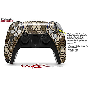 WraptorSkinz Skin Wrap compatible with Sony PS5 DualSense Controller HEX Mesh Camo 01 Brown (CONTROLLER NOT INCLUDED)