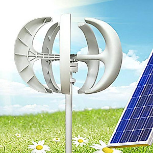 Wind Turbine 24V 600W Wind Turbine Generator White Lantern Vertical Axis Garden Boat Wind Generator 5 Leaves Wind Turbine Kit with Controller