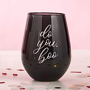 Creative Brands Slant CollectionsStemless Wine Glass, Jumbo- 30-Ounce, Do You Boo