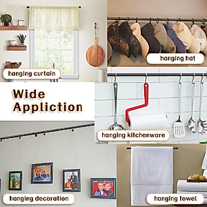 Curtain Rods for Windows 28 to 48 Inch, 5/8 Inch Matte Black Curtain Rod Set with Brackets Heavy Duty Small Drapery Curtain Rods, Size: 23-52 Inch