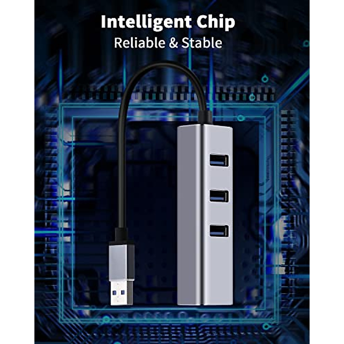 USB 3.0 to Ethernet 4-in-1 Hub for Fast Data & Gigabit Network