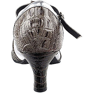 Women's Ballroom Dance Shoes Tango Wedding Salsa Dance Shoes Grey Croc & Silver Trim Sera3551EB Comfortable - Very Fine 2.5" Heel 6.5 M US [Bundle of 5]