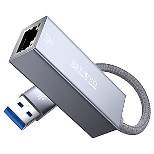 USB 2.5Gb Ethernet Adapter, ULT-WIIQ USB 3.0 to 2.5 Gigabit RJ45 LAN Network Adapter Cable, 10/100/1000/2500M Full Speed NIC for Mac OS, iOS, Windows, Linux, Dell XPS, Thinkpad X, Synology NAS, PC