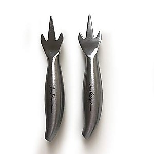 Corn on the Cob Skewers - Set of 2 - Stainless Steel Corn on the Cob Holders Set, Sweetcorn Holders with a Secure Triple-Pronged Corn Holder & Study Ergonomic Handle - by Jean Patrique