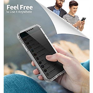 SURITCH Clear Case for iPhone 11 Pro Max (Only) 6.5-inch, [Privacy Screen Protector] Full Body Protection Rugged Shockproof Bumper Phone Cover for iPhone 11 Pro Max -(Clear)