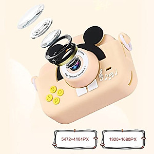 Kids Photo Video Camera, 2MP Kids Digital Camera High Definition 2 Inch Screen for Kids for Gifts(Beige)