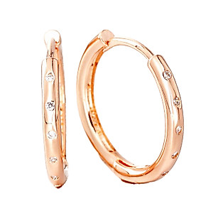 AOOF Earrings Round Water Drop Earrings Fashion Personality Romantic Earrings for Women Rose Gold Plating on Copper