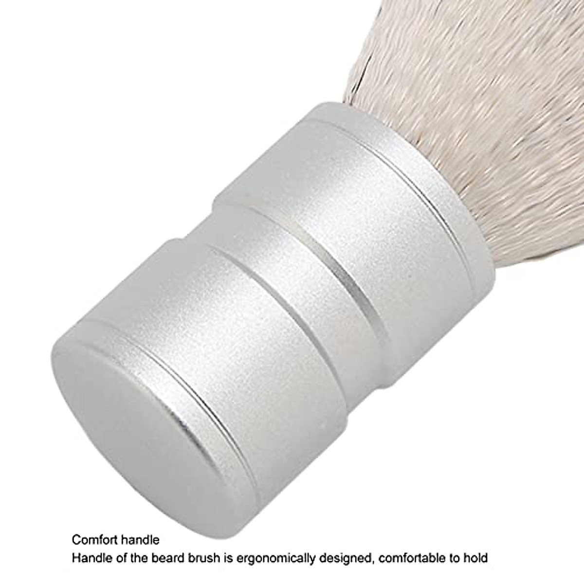 Beard Brush for Men, Stainless Steel Handle Nylon Shaving Brush, Men Shaving Brush for Home and Salon