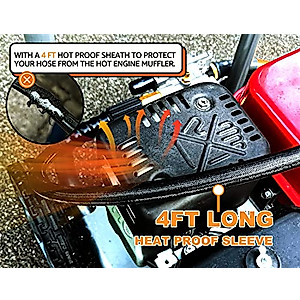 YAMATIC Pressure Washer Hose 50 ft Anti-Kink Flexible, Extension Power Washer Hose 3200 PSI X 1/4", M22 to 3/8" Quick Connect Couplers for Replacement (PU Wear-Resistant Jacket)