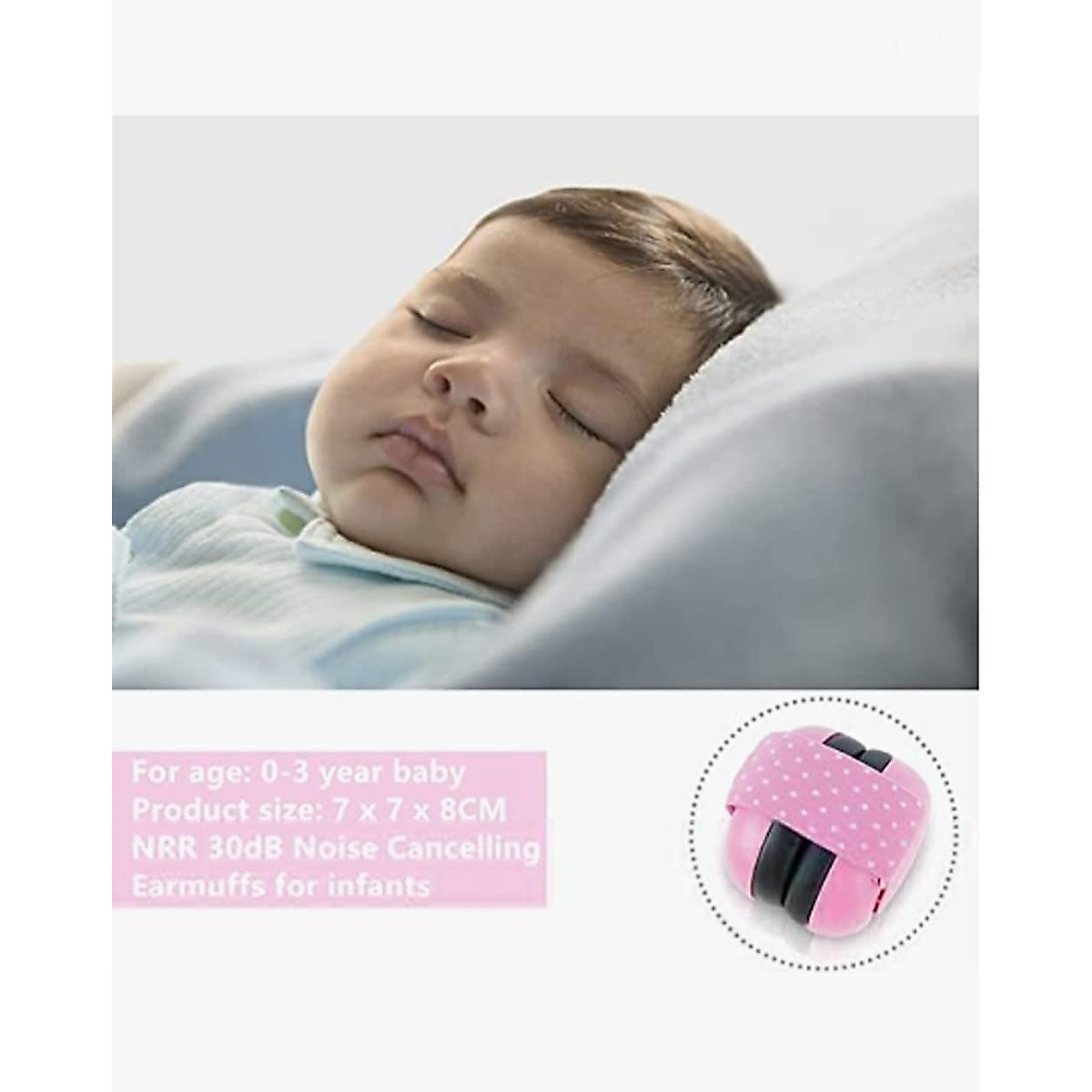 Baby Infant Ear Defenders Newborn Noise Cancelling Headphones Adjustable Soundproof Earmuffs Sleep Earmuffs for 0-3 Yrs