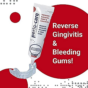 Perio-Care Gel for Trays (5 Tubes + Trays) - 1.7% Hydrogen Peroxide Gel - Designed to Treat Bleeding Gums, Gingivitis, Periodontitis, Periodontal Disease and Gum Disease