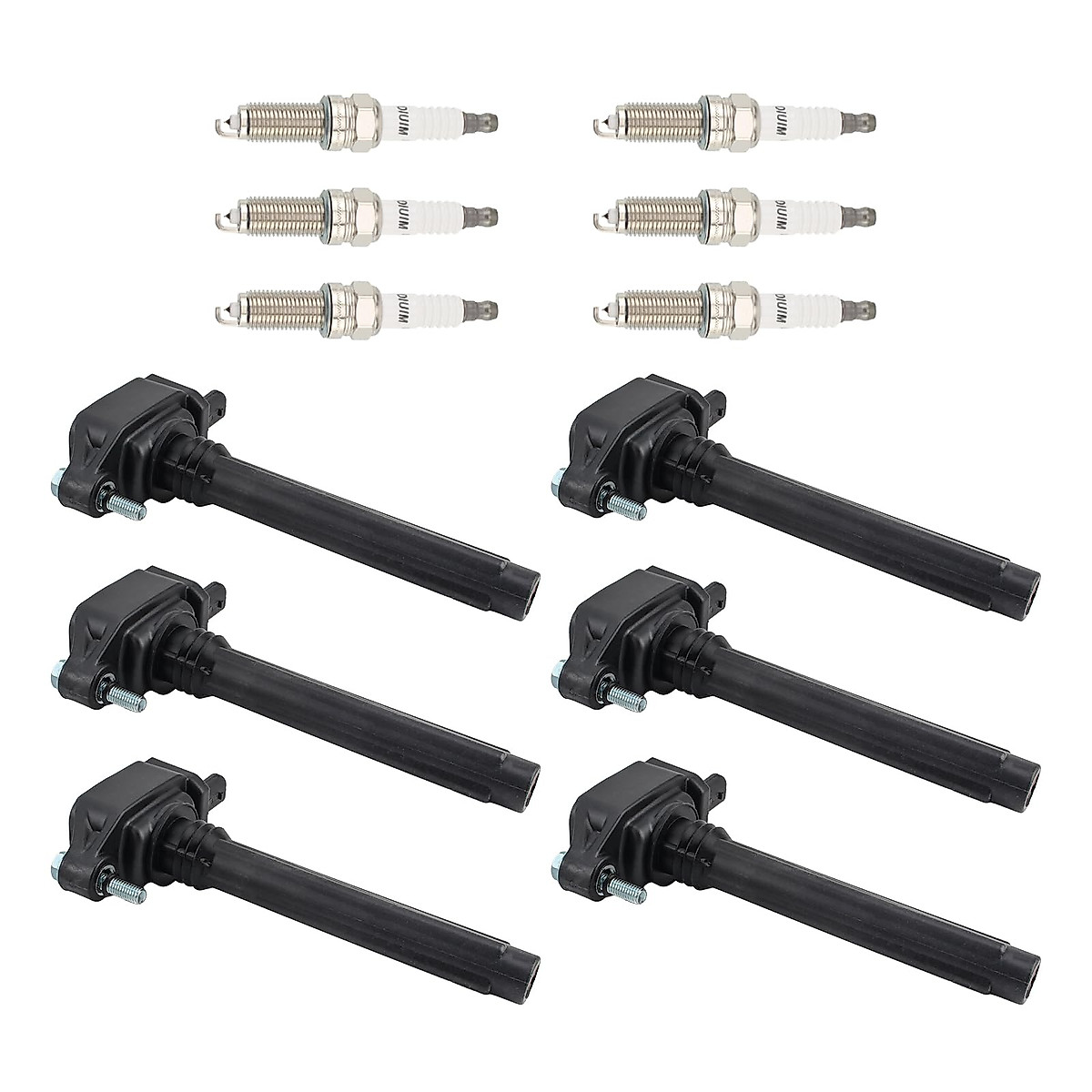 AUTOKAY Ignition Coil & NGK Platinum Spark Plug Set of 6 for Chrysler for Dodge for Jeep Ram UF648
