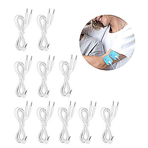 Electrode Wire Electrode Cabl 10pcs Bag DC 2.5mm 1.2m 2‑in‑1 Pin Type Electrode Wires Cable for TENS Unit Physiotherapy Machine