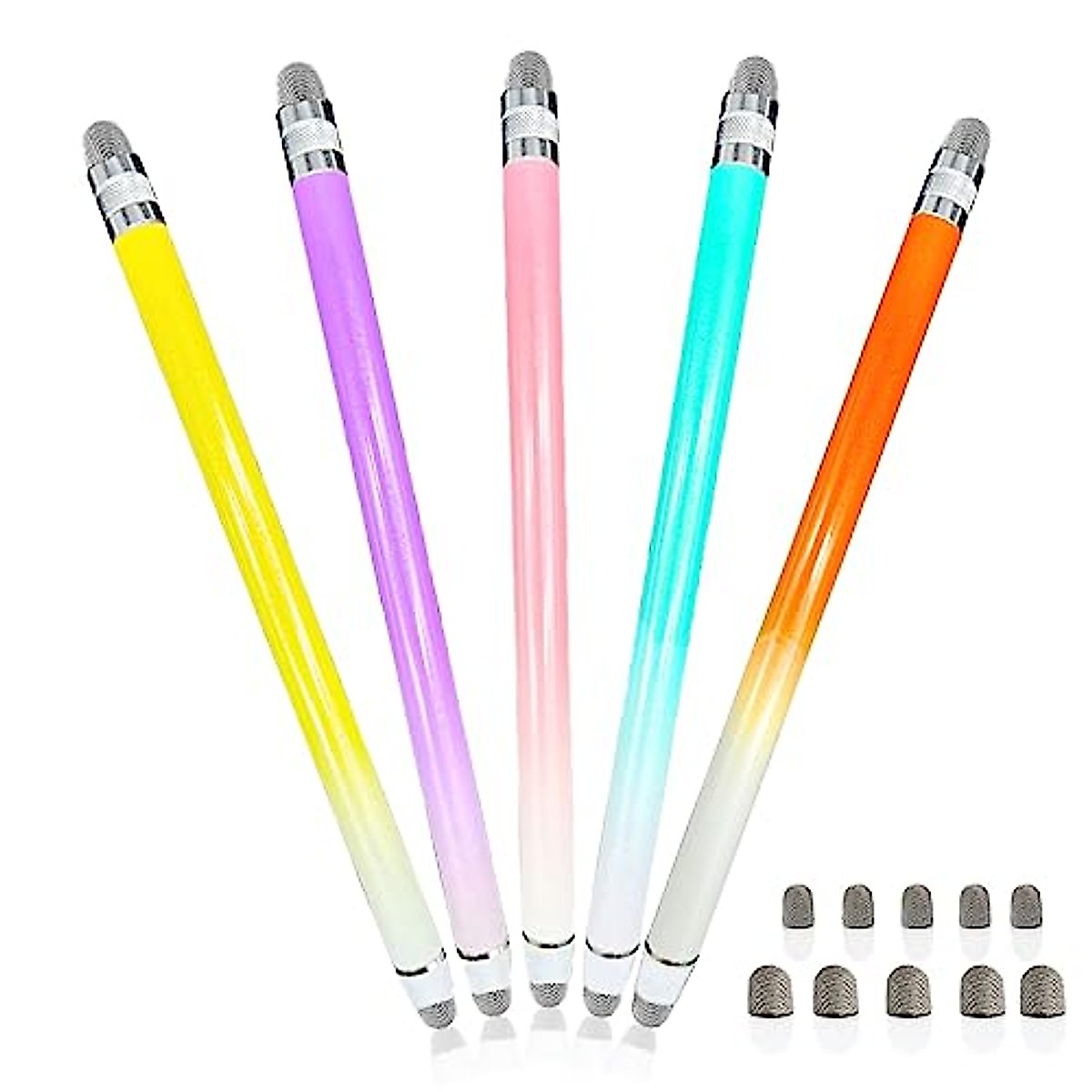 Stylus Pens for Touch Screens 5 Pack, 10 Replaceable Tips High Precision Capacitive Stylus Pen for iPad iPhone Android Tablets and All Universal Touch Screen Devices