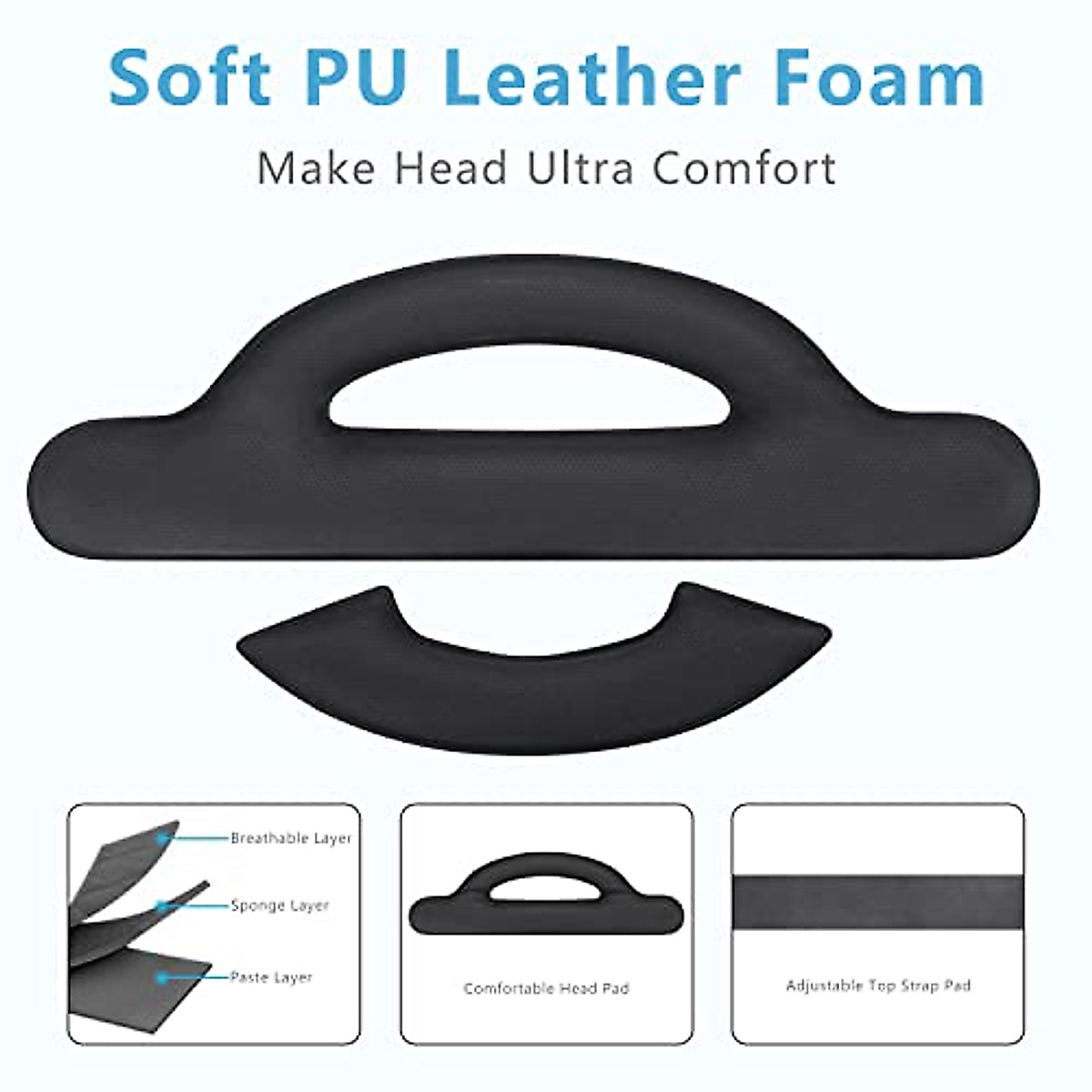 Saqico Head Strap for Oculus Quest 2, 3-in-1 Adjustable Halo Headband, Replacement for Elite Strap, Enhanced Comfort and Gaming Immersion VR Accessories Compatible with Oculus/Meta Quest 2