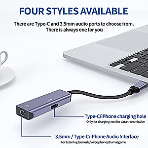USB c to 3.5mm Headphone and Charger Adapter,2-in-1 USB C PD 3.0 Charging Port to Aux Audio Jack and Fast Charging Dongle Cable Cord Compatible with Samsung Galaxy S22 S21 S20, Google Pixel 4 3 XL